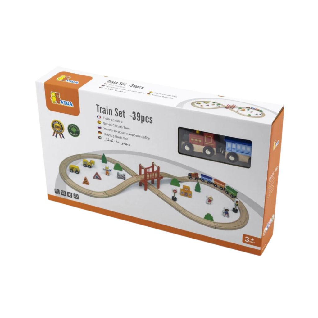 39 Piece Wooden Train Set- I Love Wooden Toys
