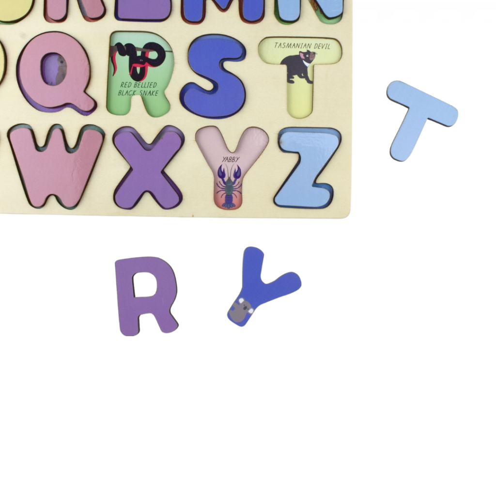 Australian Alphabet Uppercase Wooden Tray Puzzle - I Love Wooden Toys