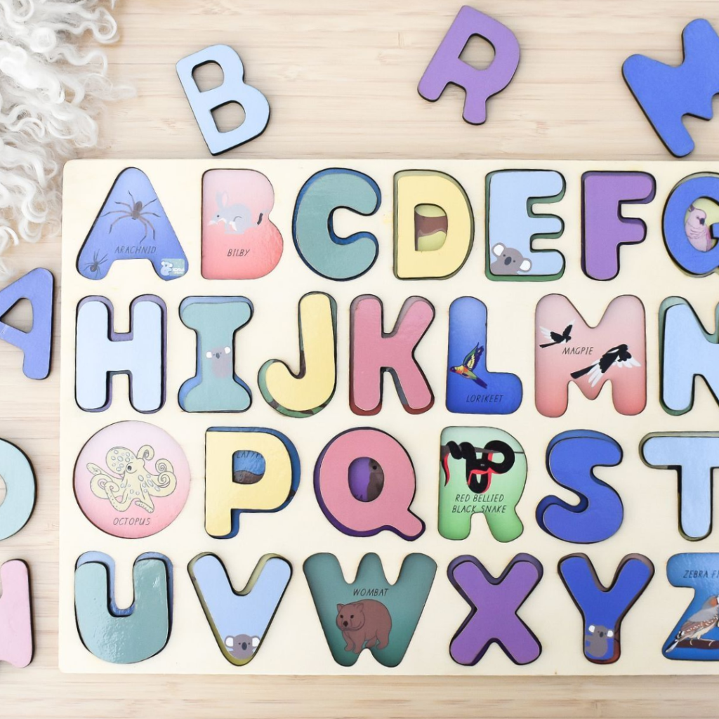 Australian Alphabet Uppercase Wooden Tray Puzzle - I Love Wooden Toys