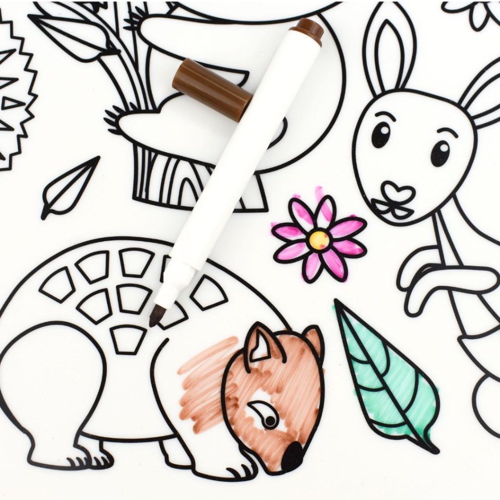 Reusable Australian Animal Silicone Drawing Mat - I Love Wooden Toys