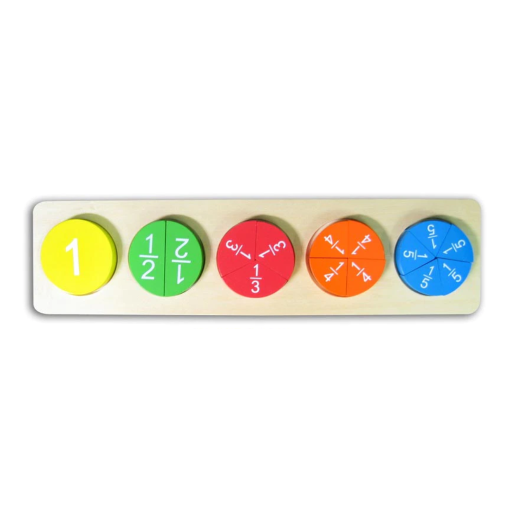 Chunky Wooden Fraction Puzzle