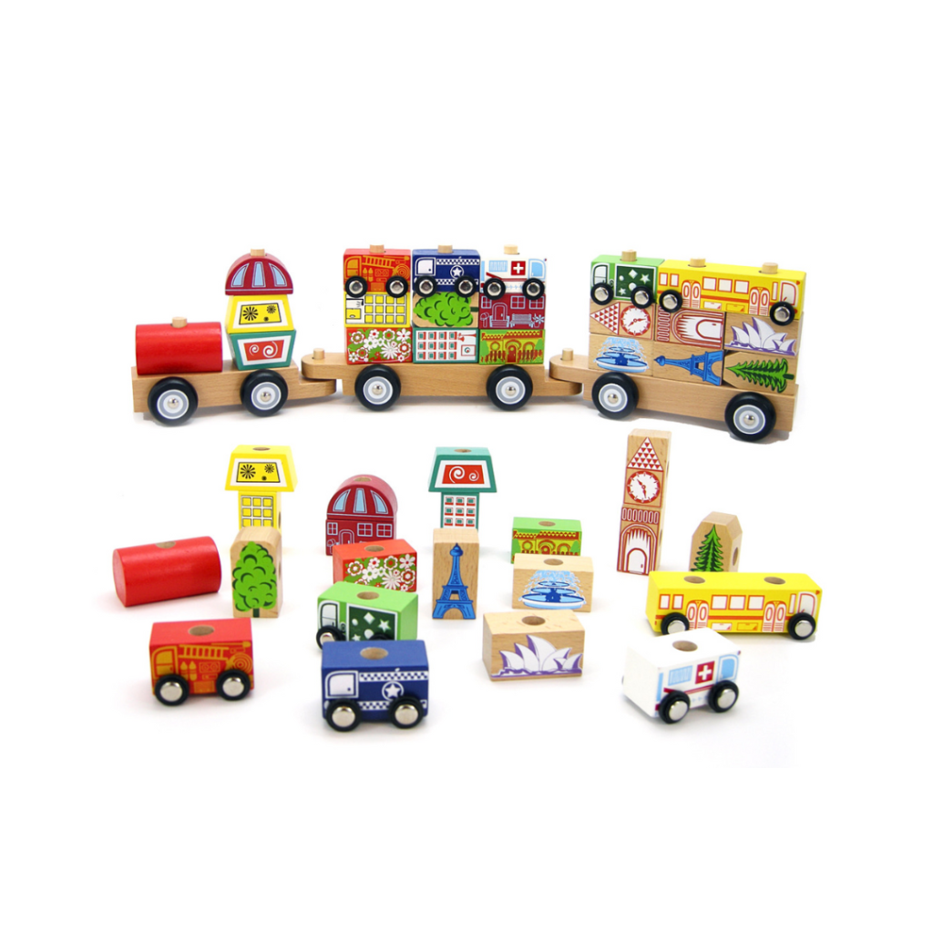 City Block Train with Cars