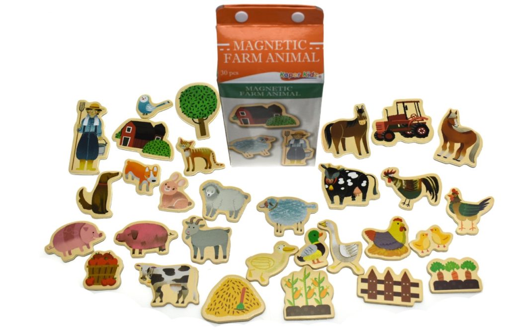 Magnetic Farm Animals in Milk Carton - I Love Wooden Toys