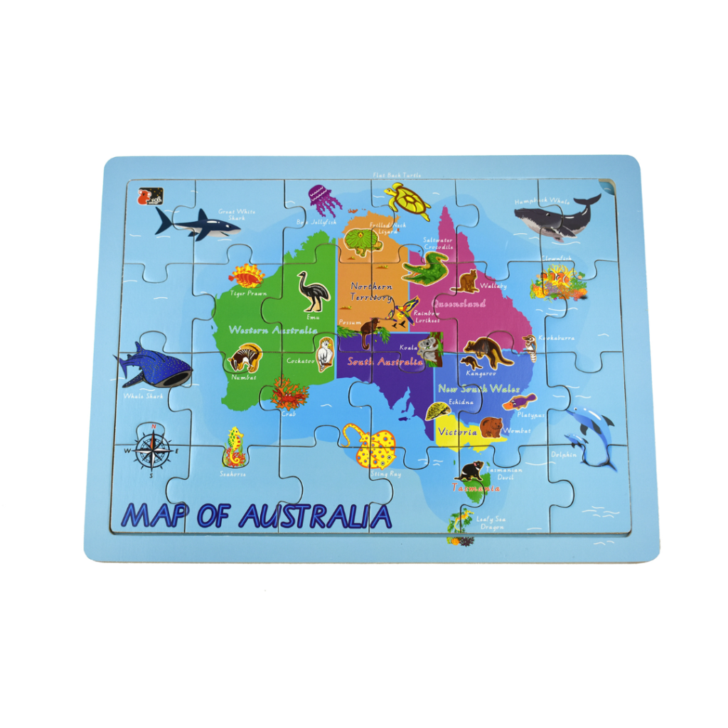 Map of Australia Wooden Tray Puzzle