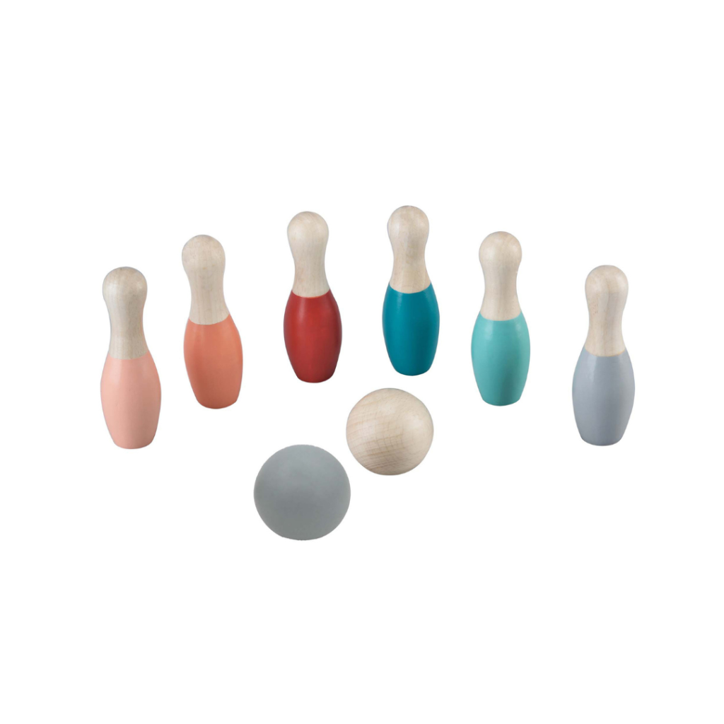 Pastel Wooden Bowling Set