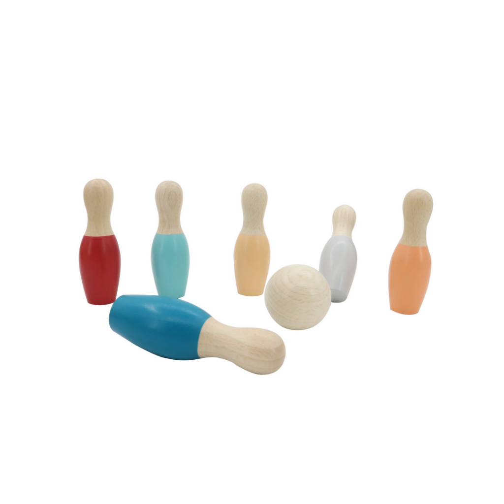 Pastel Wooden Bowling Set