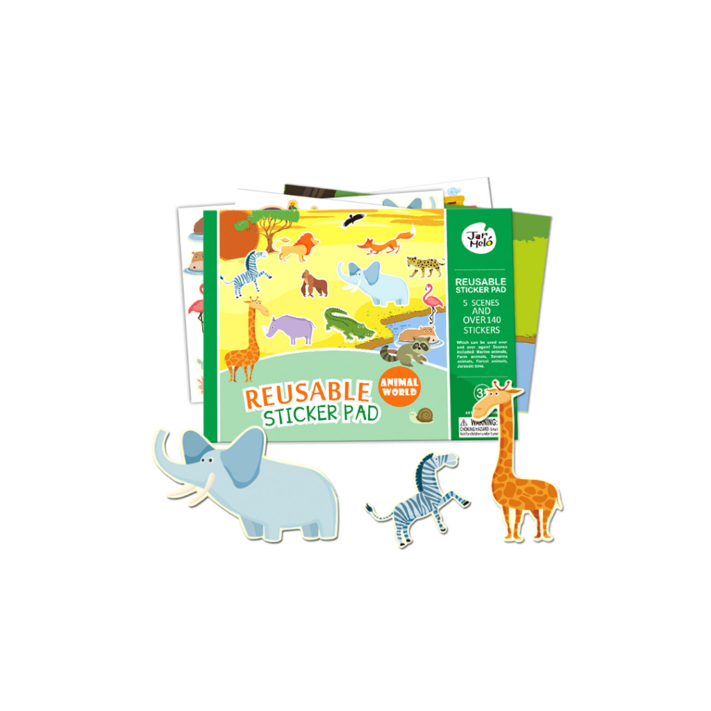 Reusable Animal World Sticker Pad Set - I Love Wooden Toys