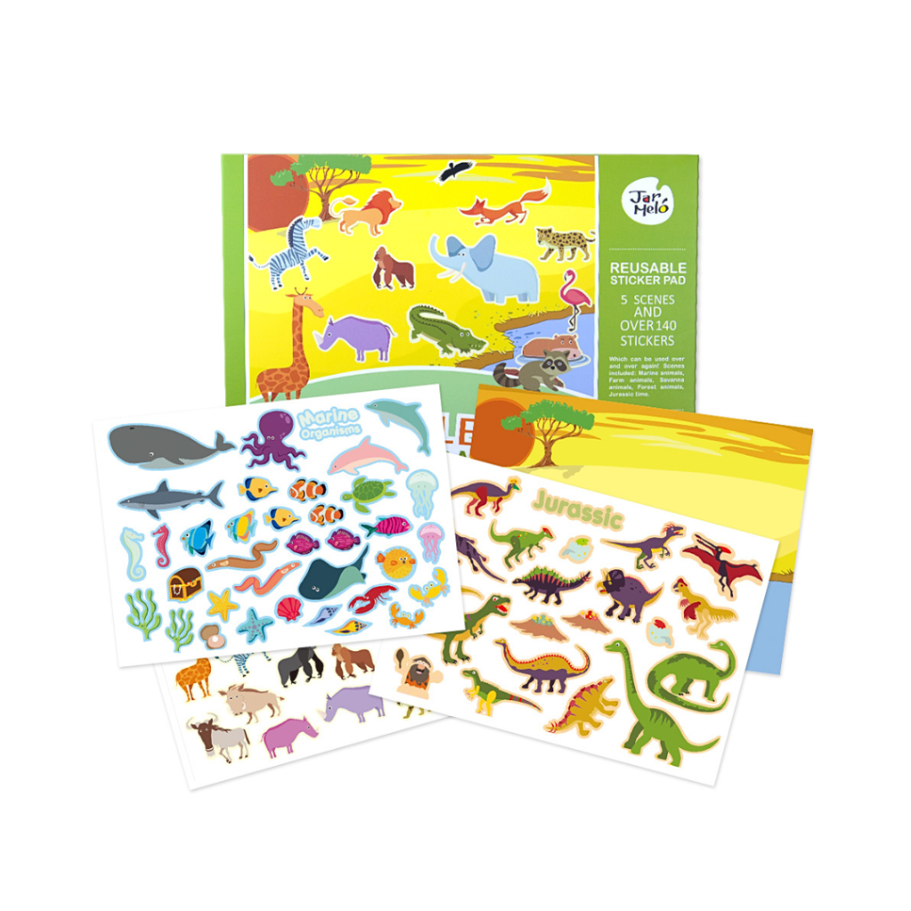 Reusable Animal World Sticker Pad Set - I Love Wooden Toys