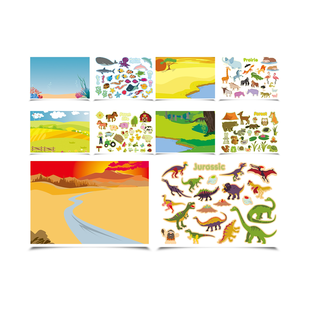 Reusable Animal World Sticker Pad Set - I Love Wooden Toys
