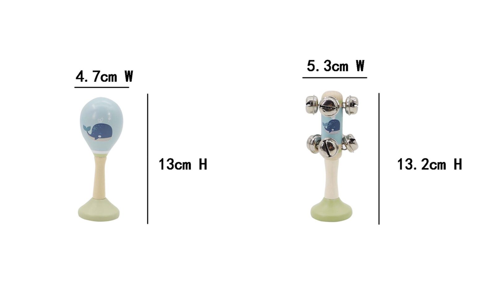 Sea Animal Maraca & Bell Stick Set - I Love Wooden Toys