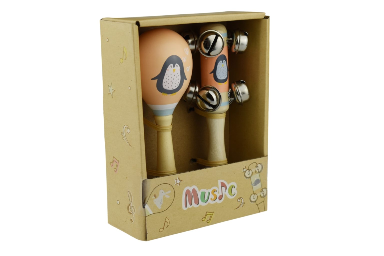 Sea Animal Maraca & Bell Stick Set - I Love Wooden Toys