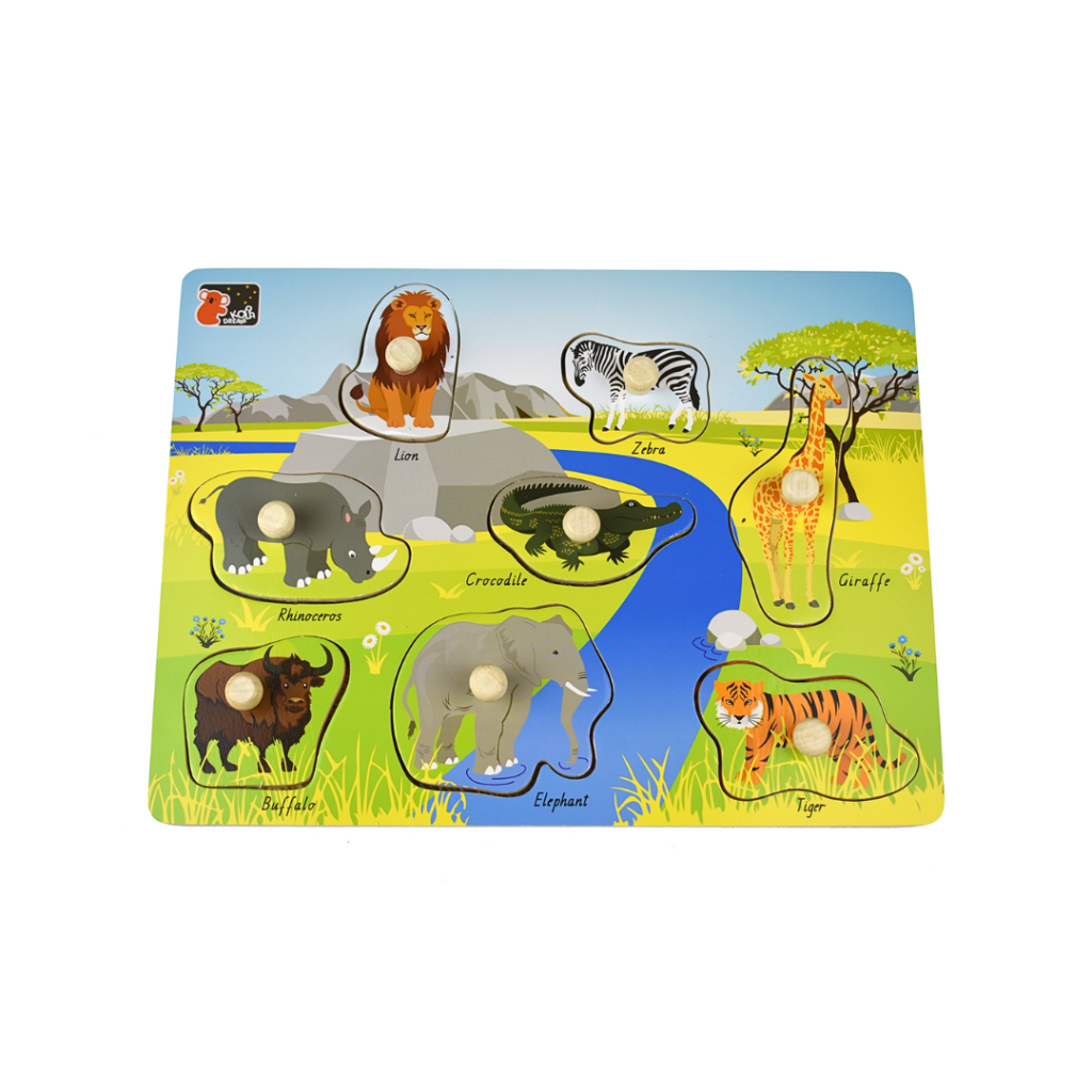 Wild Animal Wooden Peg Puzzle