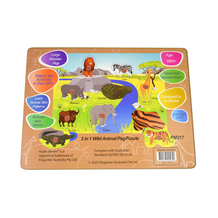 Wild Animal Wooden Peg Puzzle