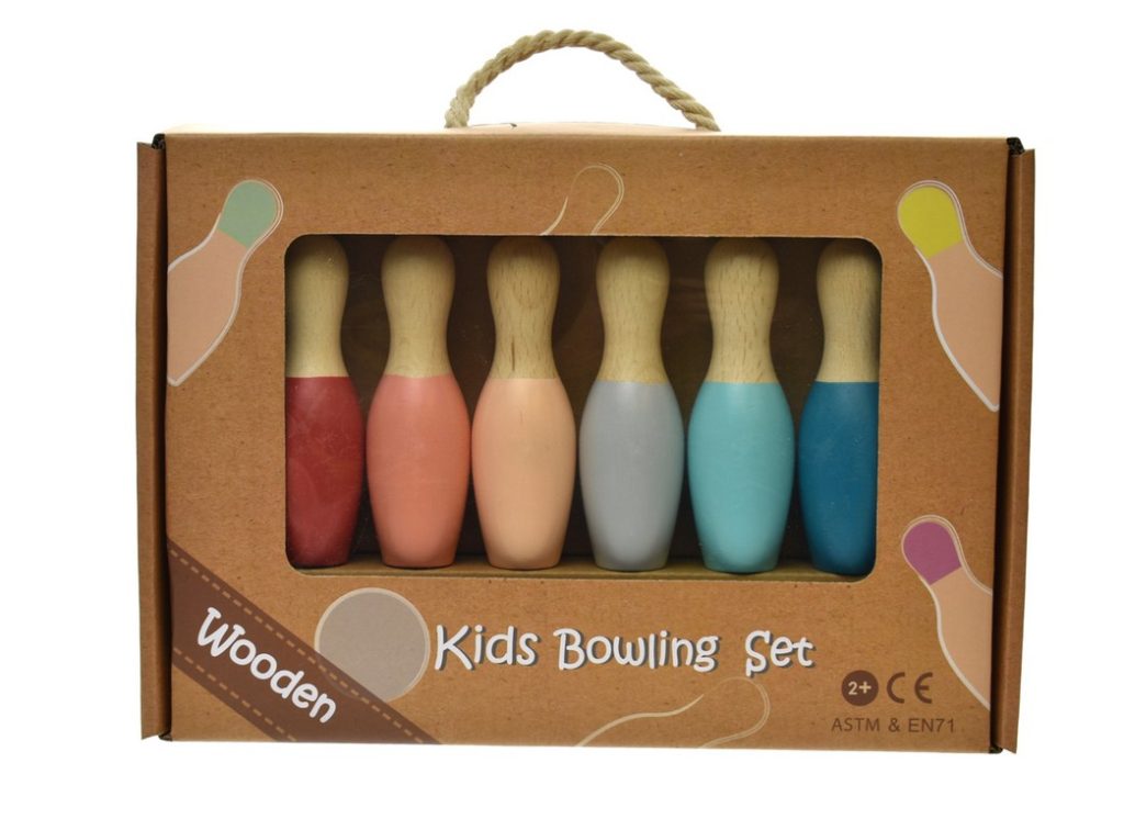 Pastel Wooden Bowling Set