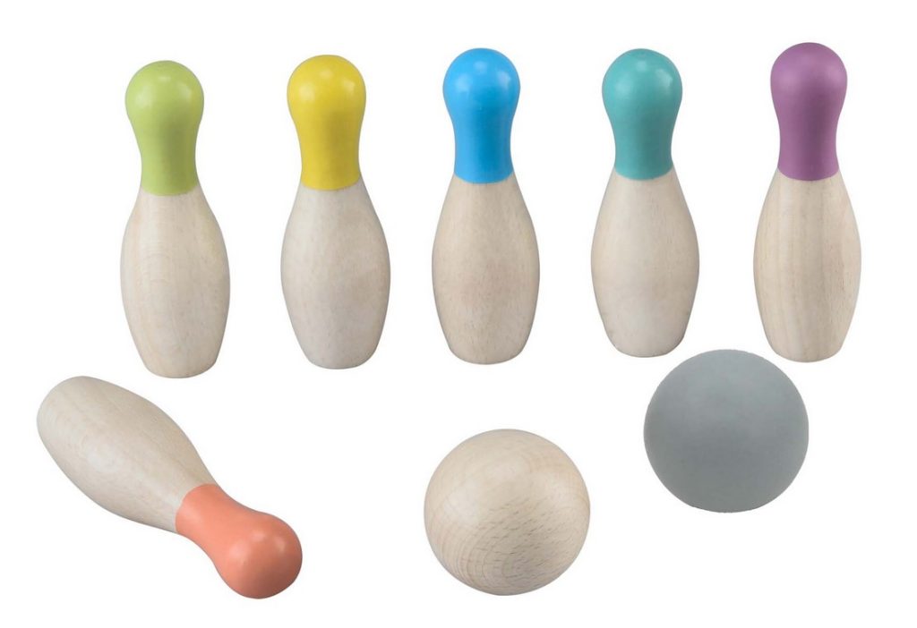 Pastel Wooden Bowling Set