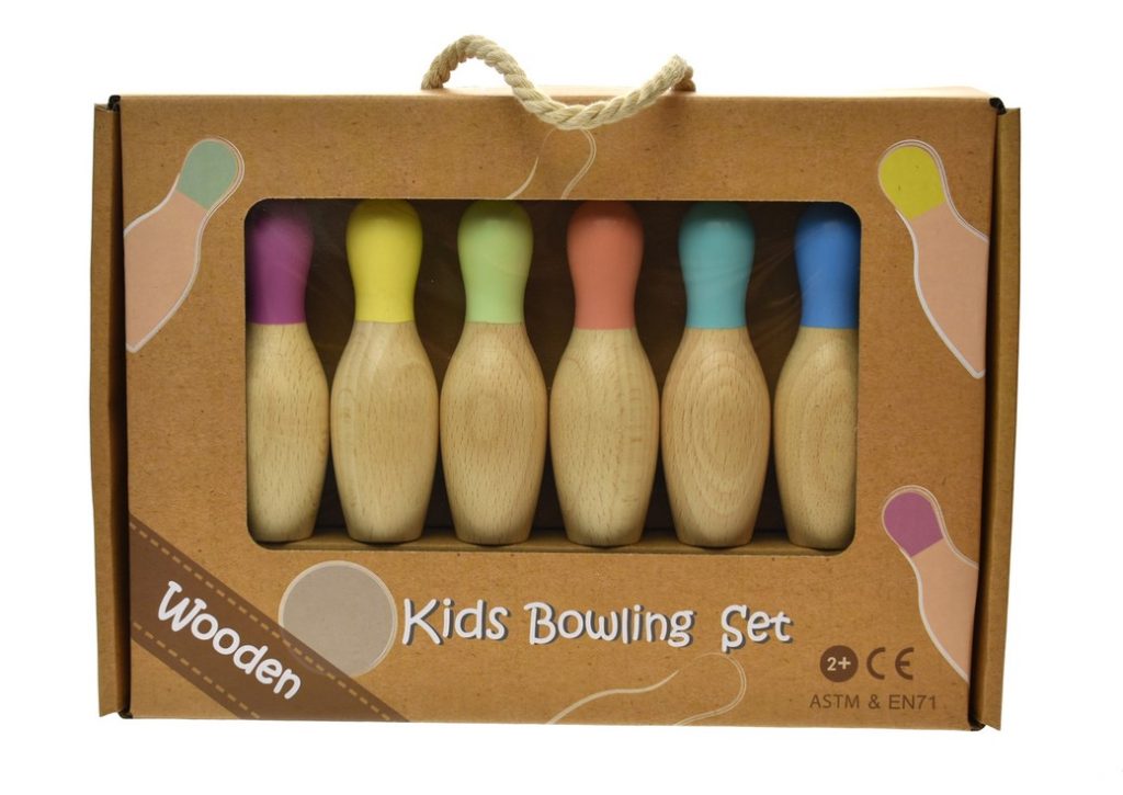 Pastel Wooden Bowling Set