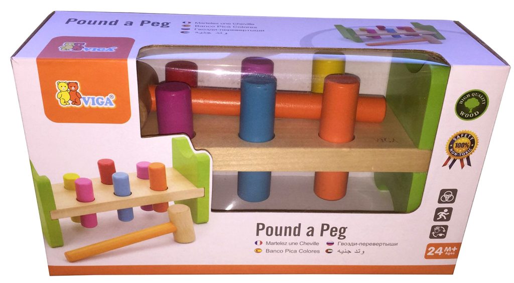 Wooden Hammering Peg Bench