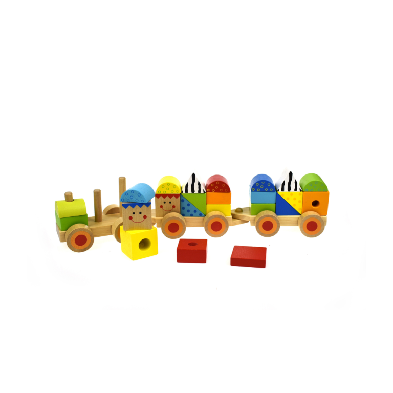 Wooden Train with Colourful Blocks