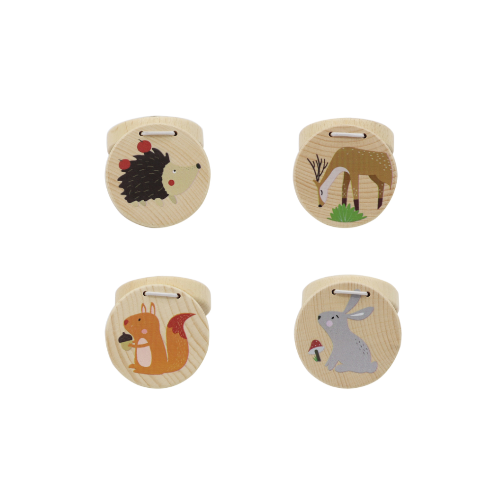 Woodland Animals Wooden Castanet