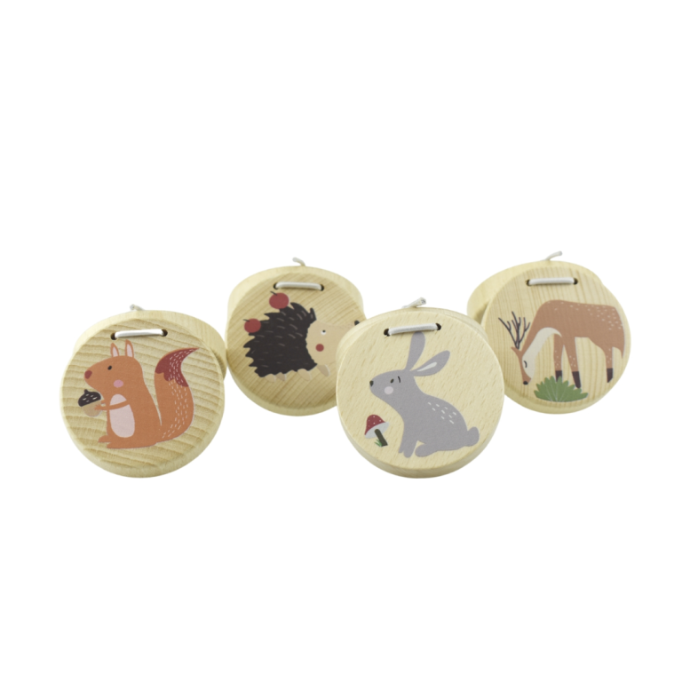 Woodland Animals Wooden Castanet